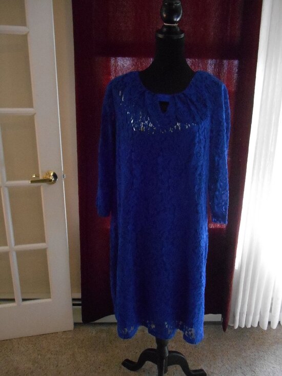 Taylor | Dresses | Tailor Woman New Blue Lace 2 Piece Lined Dress Plus ...